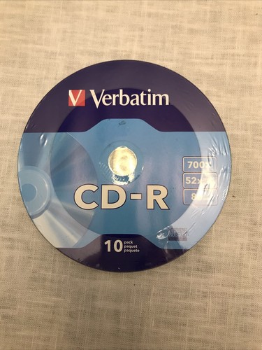 Verbatim CD-R Recordable 700MB -52X -80 Min with Branded Surface 10 ...