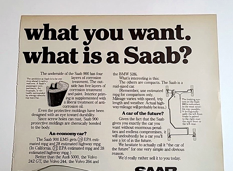 1980 SAAB The most intelligent car ever built Vintage Magazine Print ...
