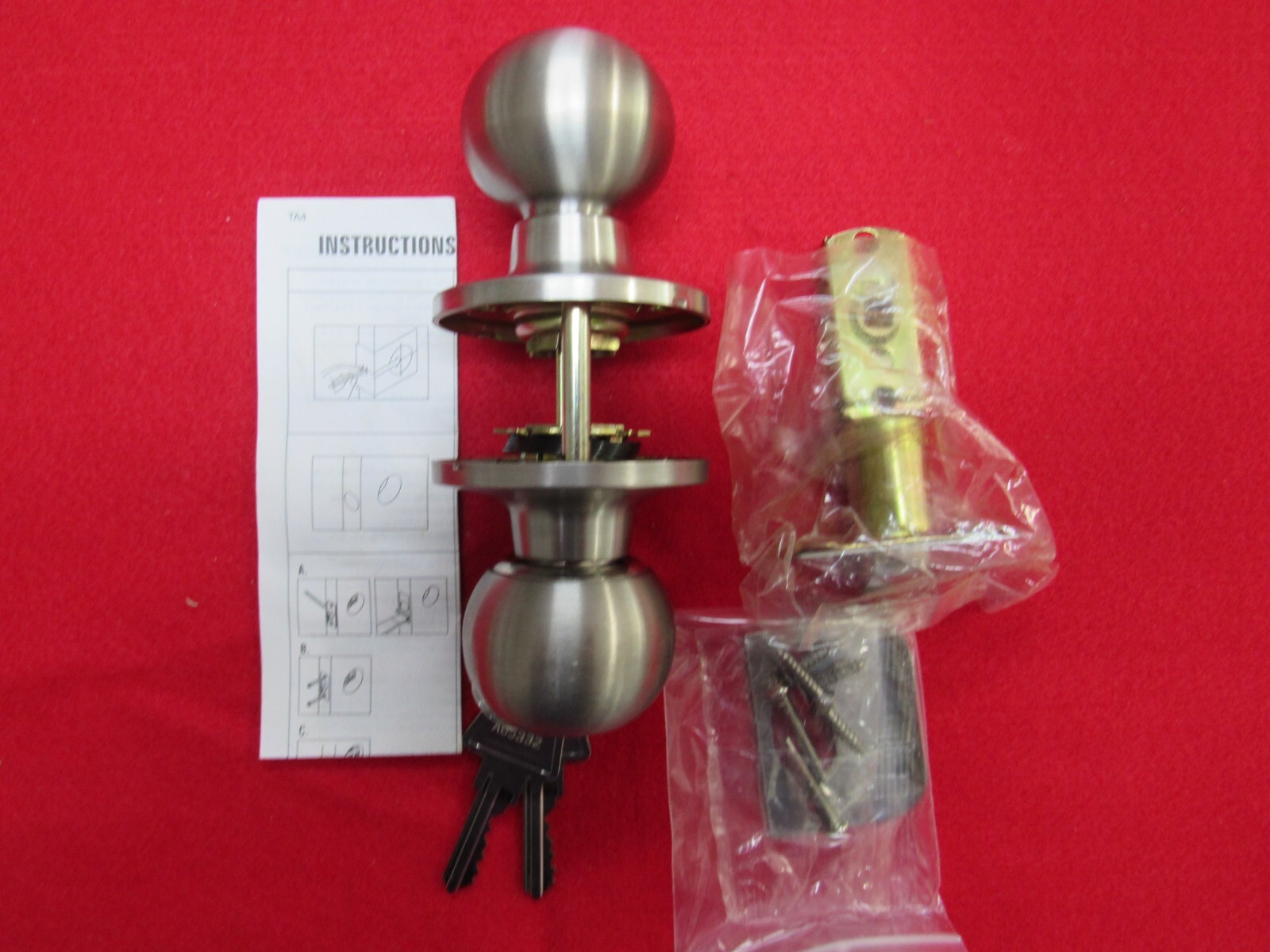 U.S. Lock Satin Chrome Keyed Knob--AR1 Keyway-2080AWRB32D-Adjustable ...