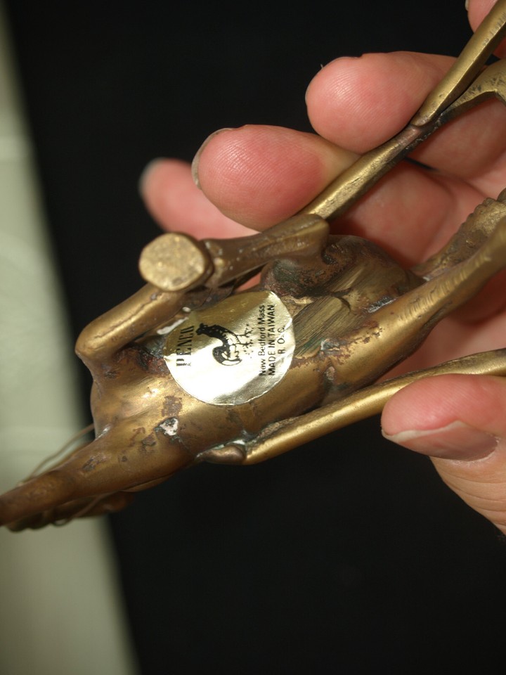 Vintage PENCO Brass Jockey Harness Horse Sulky Trotter Racing Figure ...