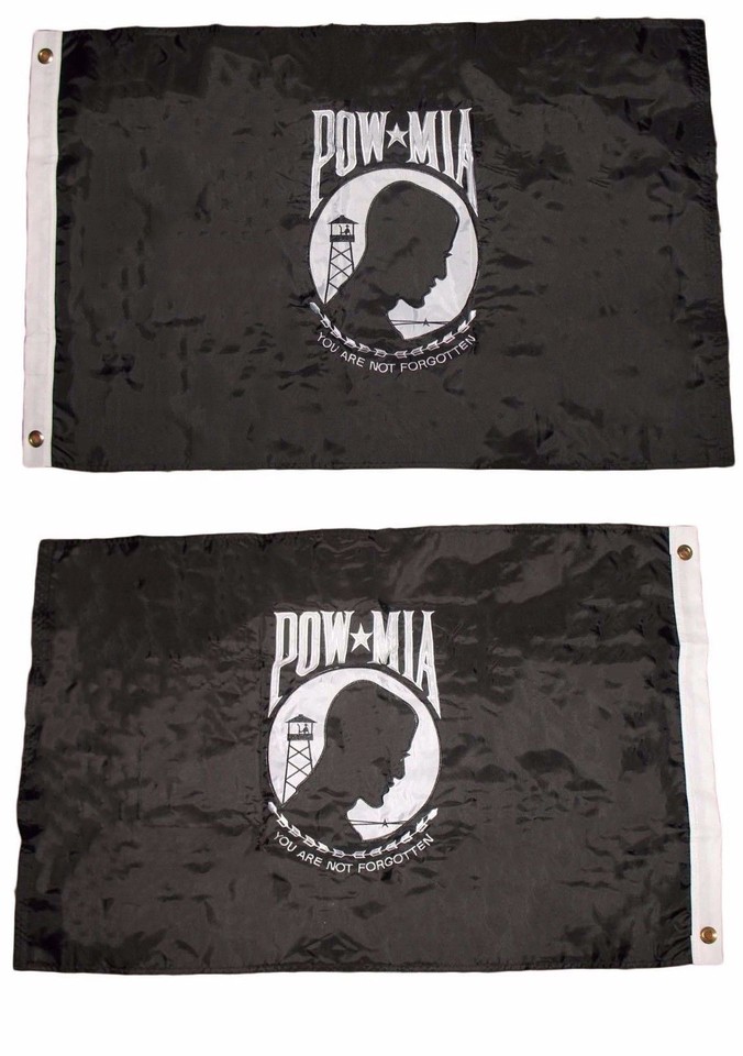 2x3 Embroidered POWMIA Pow Mia Double Sided 220D Nylon Flag 2'x3' Heavy ...