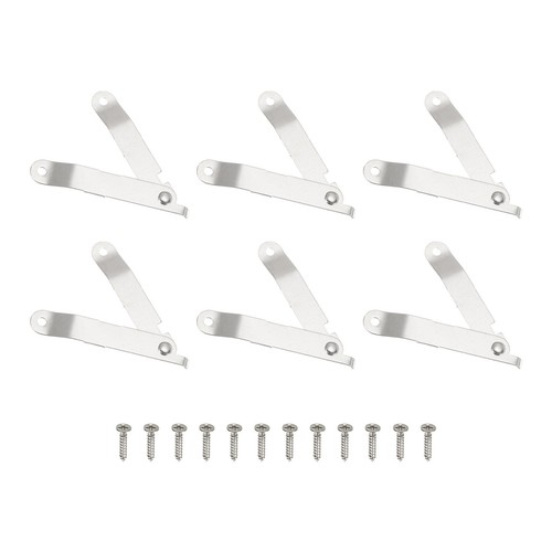 10pcs Lid Folding Support Hinges Silver(Folded L 2.6"/65mm, Plate W 0.4 ...