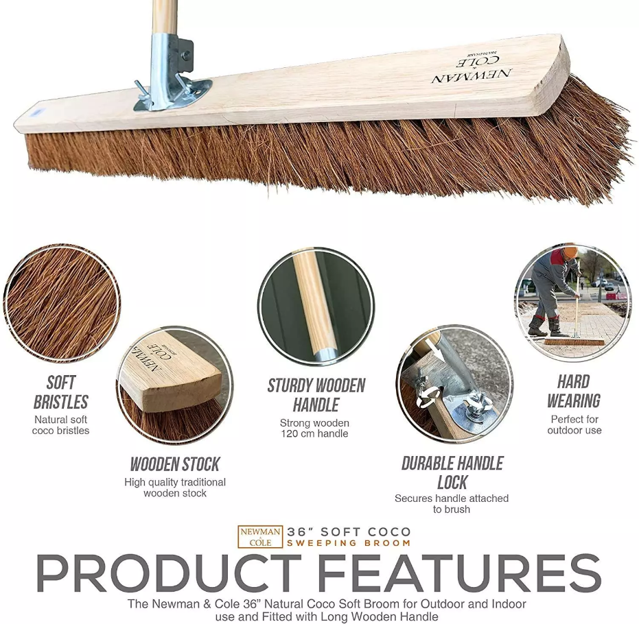 EXTRA LARGE WAREHOUSE BROOM 36" WIDE BIG SOFT SWEEPING BRUSH FLOOR ...