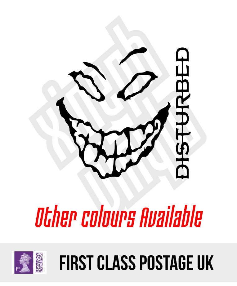 Disturbed vinyl sticker decal cd car logo guy face ipad mac (Window ...