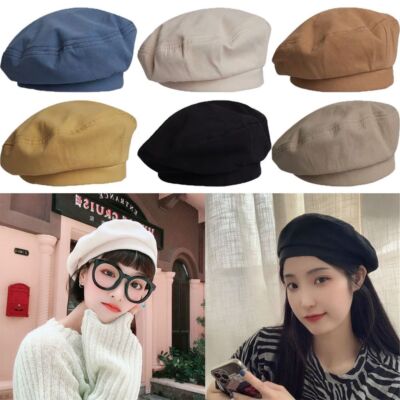 Classic Artist Painter Hat French Style Beanie Beret Hat Solid Color ...