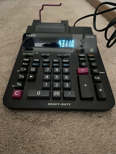 Casio DR-210R 12 Digit Professional Printing Calculator Black **TESTED ...
