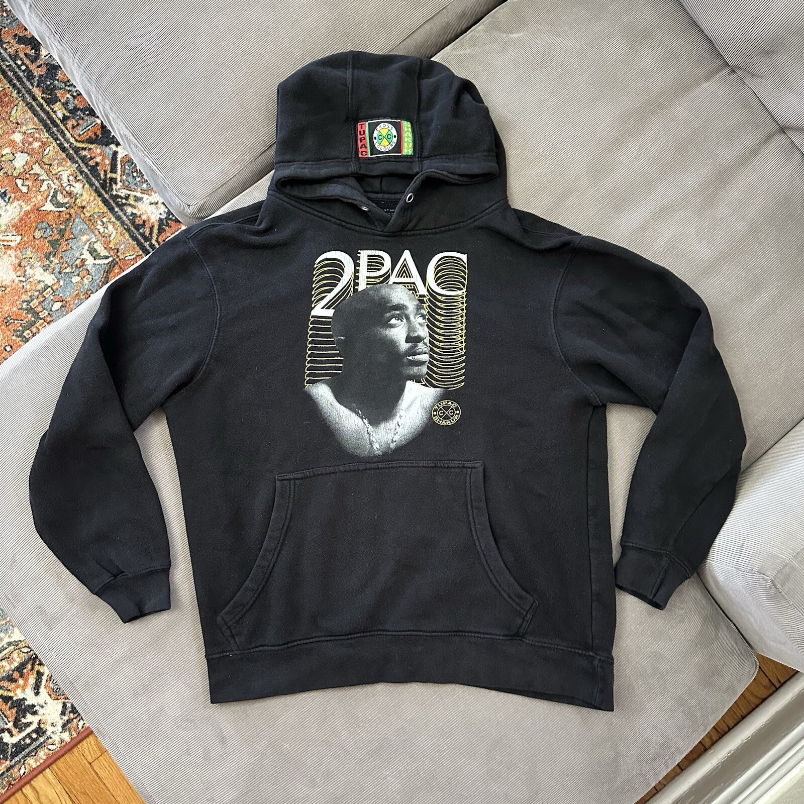 Vintage Cross Colours Tupac Shakur 2Pac Hoodie Sweats… - Gem