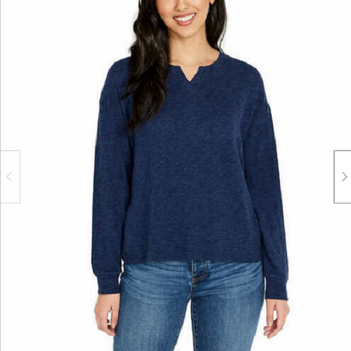Buffalo Ladies' Knit Long Sleeve Crew Neck Top(NAVY,MEDIUM) NWT | eBay