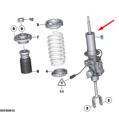 BMW 5 GT F07 2010 Left front front shock absorber damper 37116863115 ...