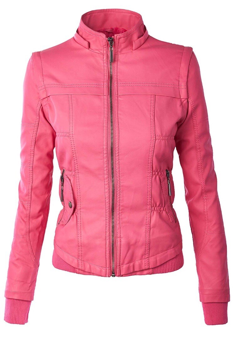 Girls Leather Jacket With Hoodie