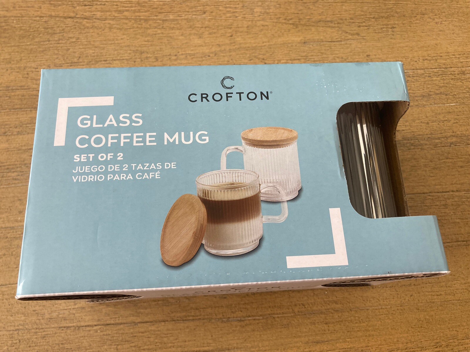 New CROFTON Glass Coffee Mugs with Lid, Clear Coffee Cups, Classical ...