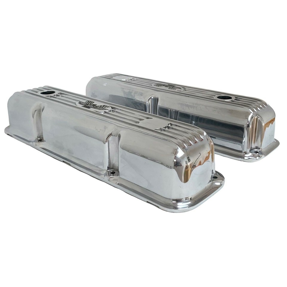 Ford FE 390 American Eagle Finned Short Valve Covers - Polished - Ansen ...