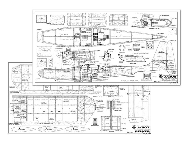 A-Hoy Seaplane 68" WS RC Radio Control Airplane Printed Plans ...