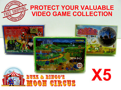 5X NINTENDO FAMICOM MEDIUM CIB GAME - CLEAR PLASTIC PROTECTIVE BOX ...