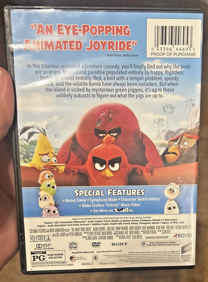 The Angry Birds Movie (DVD, 2016) 43396446953| eBay