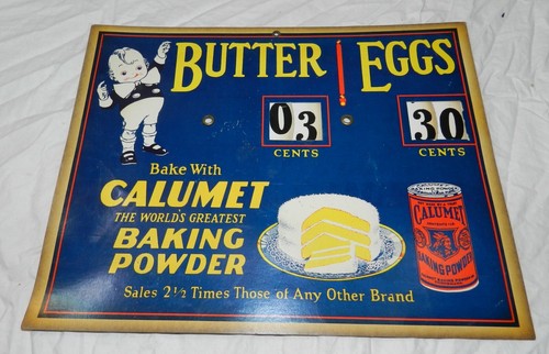 Vintage Cardboard sign Advertising Calumet Baking Powder - Price of ...
