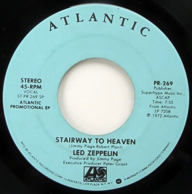Lot of 4 - Feat. Led Zeppelin Blue Atlantic Stairway To Heaven Promo 45 ...