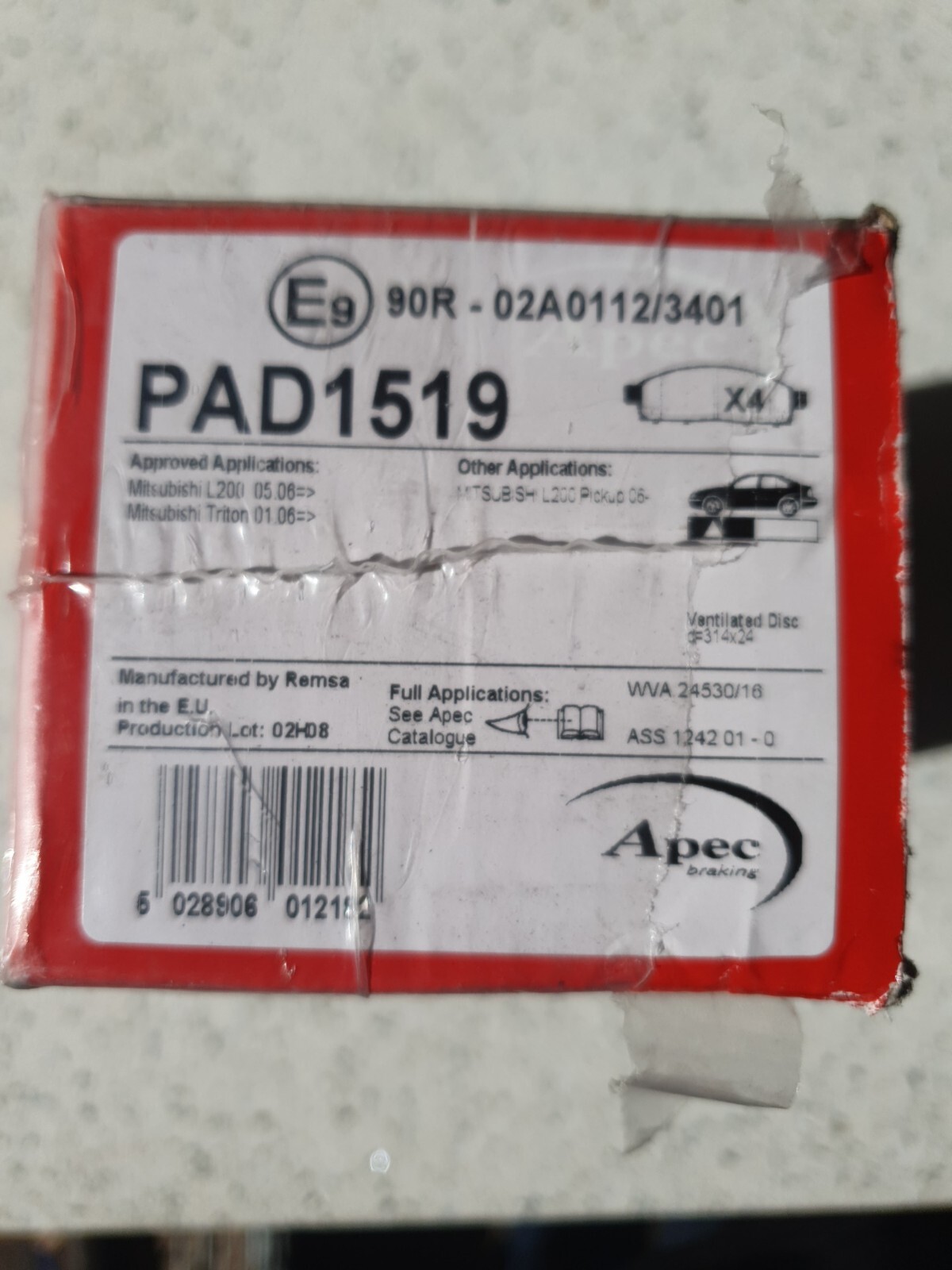 Apec PAD1519 Brake Pad Set for sale online | eBay