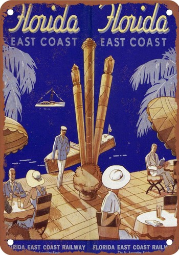METAL SIGN - 1936 Florida East Coast St. Augustine Route - Vintage ...
