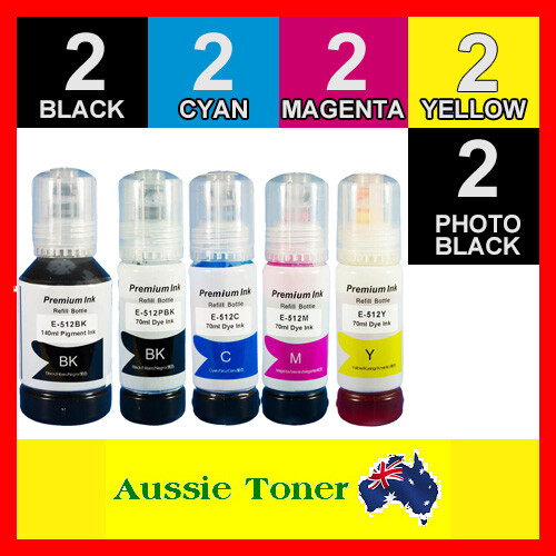 10x Non-OEM T512 Ink Bottles for Epson Expression ET7700 ET7750 ET-7700 ...