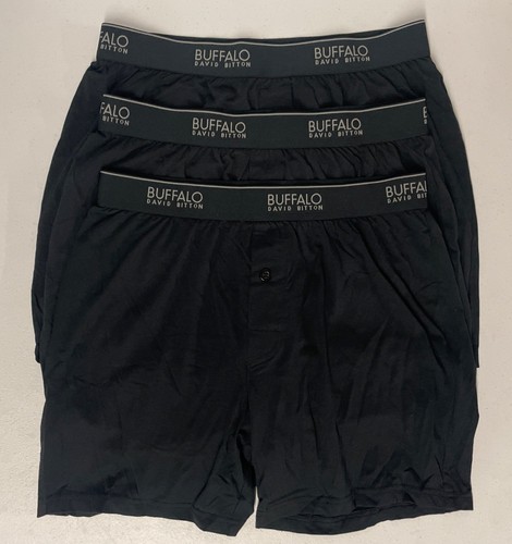 3-PACK Buffalo David Bitton KNIT BOXERS Cotton/Modal Stretch MEDIUM Men ...