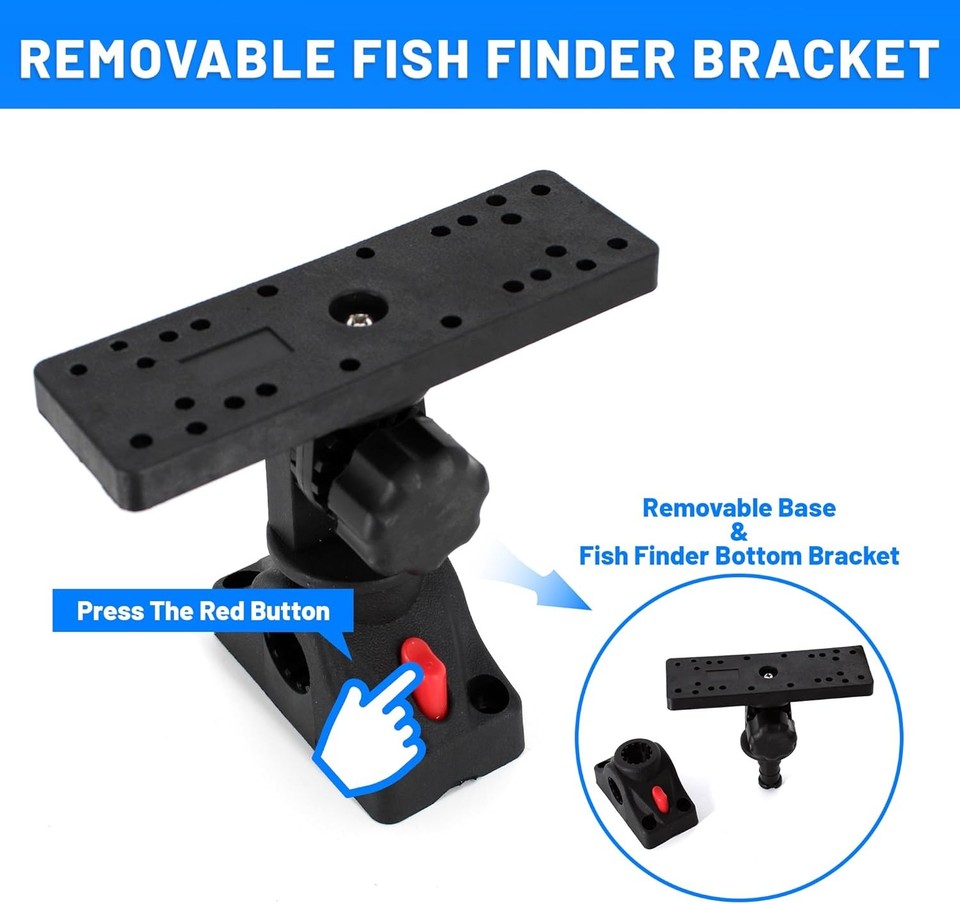 360° Adjustable Fish Finder Mount Bracket for Boat Canoe Kayak | eBay