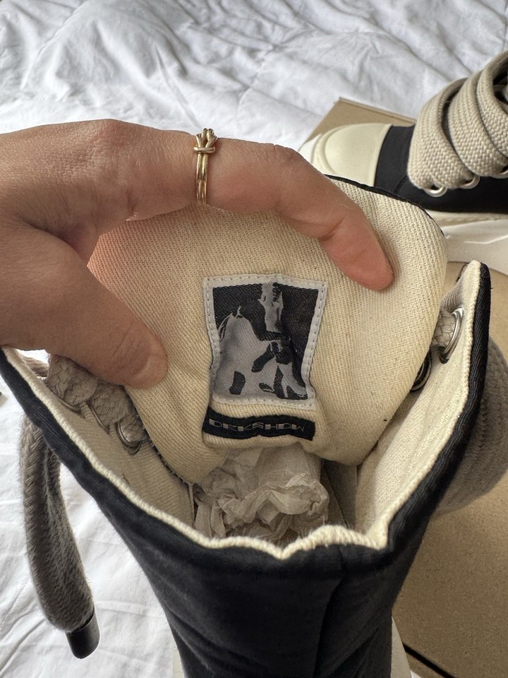 Rick Owen Jumbo Lace Abstract Sneaker | eBay