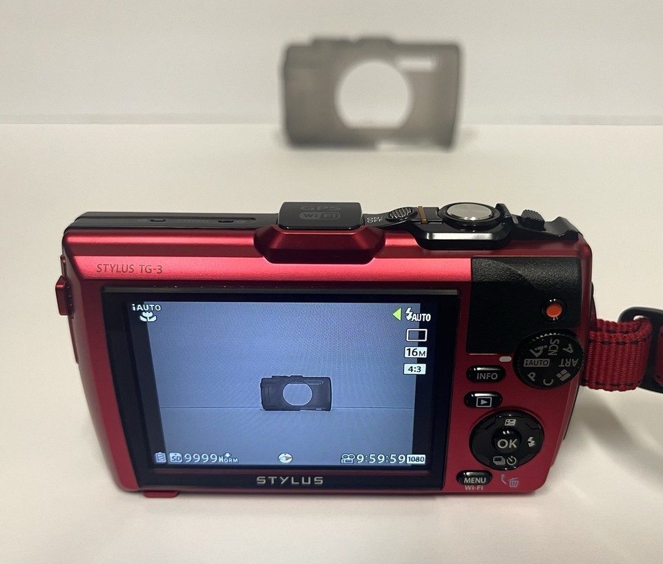 Olympus Stylus Tough TG-3 16MP Waterproof Red Camera w/Charger & Cases ...