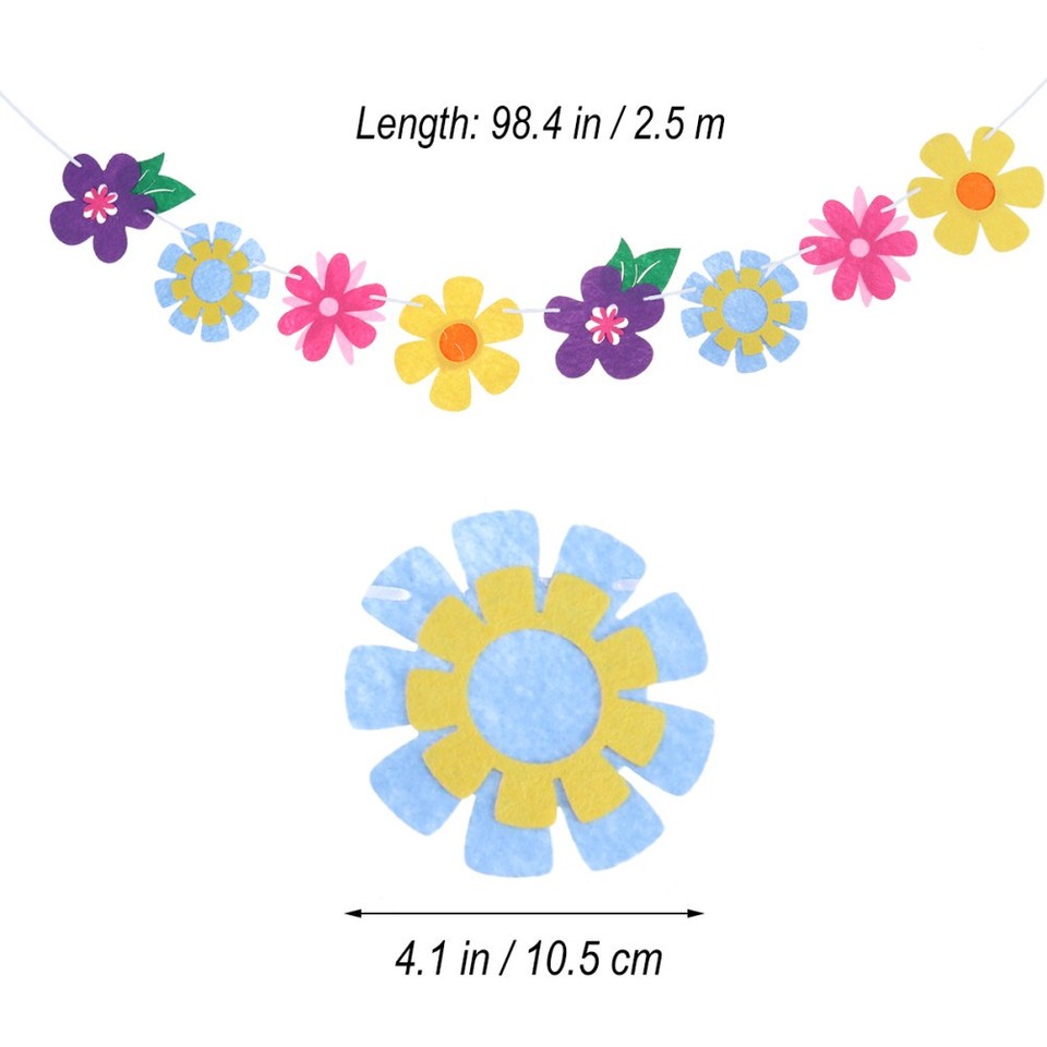 2.5 Meters Easter Banners Colorful Flower Bunting Banners For Easter ...
