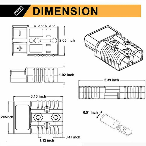 50A/175A/350A Plug Connect Disconnect Winch Trailer Battery Quick ...