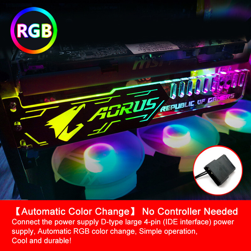 RGB Graphics Card Bracket LED Sync Light Acrylic for Brace GPU Fix ...