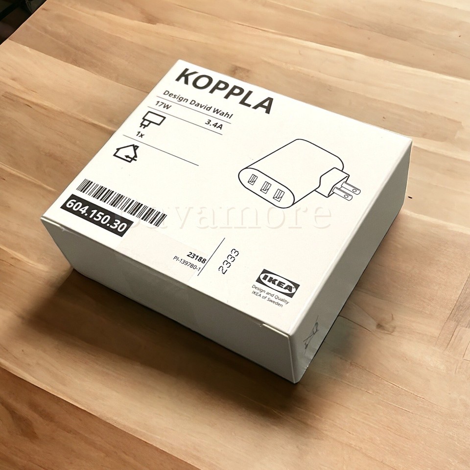 Ikea KOPPLA 3-port USB charger, white, 17W, BRAND NEW | eBay