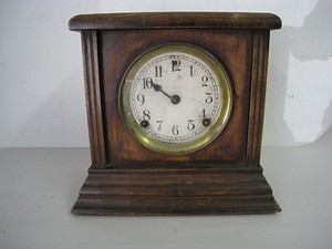 Antique Sessions 1928 E.N. Welch Manufacturing Co. Wooden Clock ...