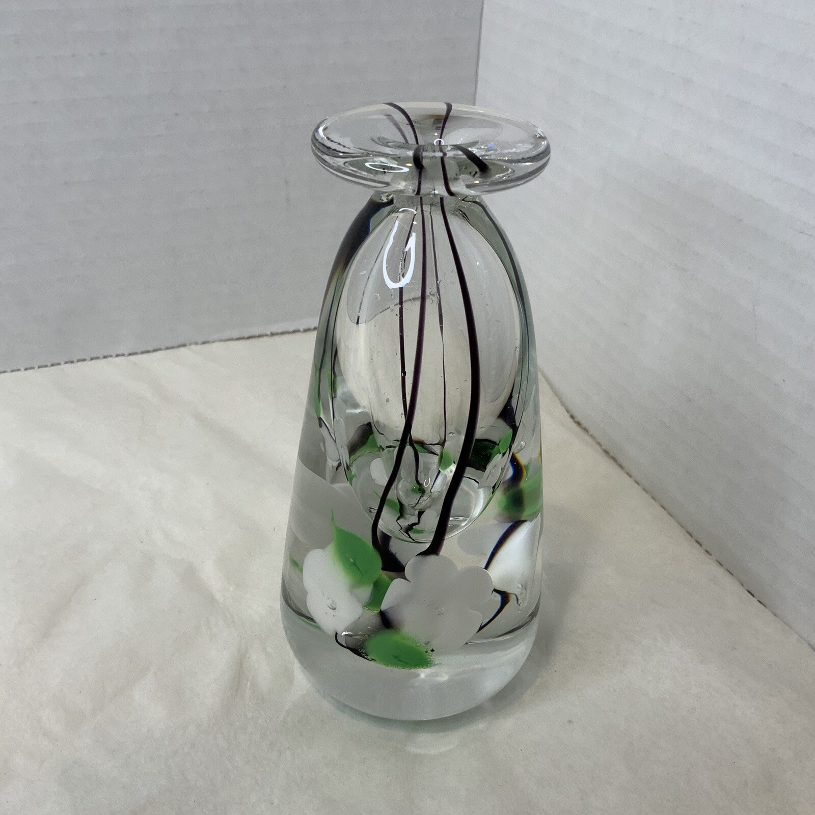Floral Art Glass Hand Blown Glass Perfume Bottle, Signed Robert Jr - NO ...