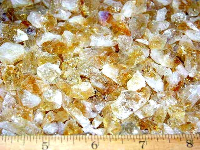 Citrine crystal mine rough mixed grade Brazil 1/4-1 inch 2 pound lots ...