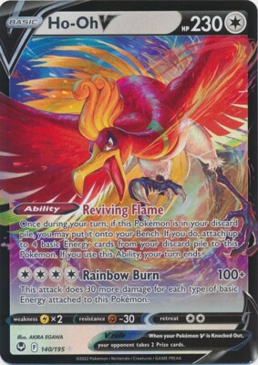 Holo Ho-Oh V 140/195 Ultra Rare Silver Tempest Pokemon TCG | eBay
