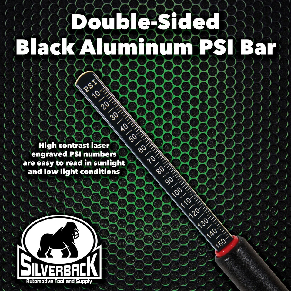 Silverback Midnight Black Dual Foot Truck Tire Pressure Gauge Range 10 ...