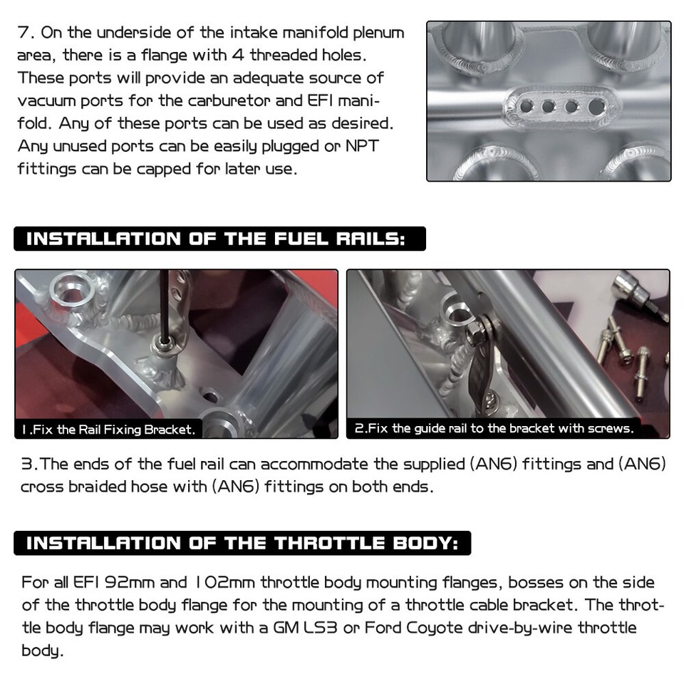 LS LS1 LS2 LS6 Intake Manifold High Profile Rectangle Port 92MM For ...