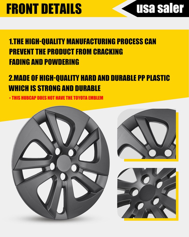 (4 Pack) 15" Hubcaps Wheel Rims Cover For 2016-2022 TOYOTA PRIUS/PRIME ...