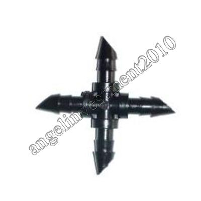 100pcs Agricultural Garden Irrigation 1/4" Barb Drip CROSS Connector ...