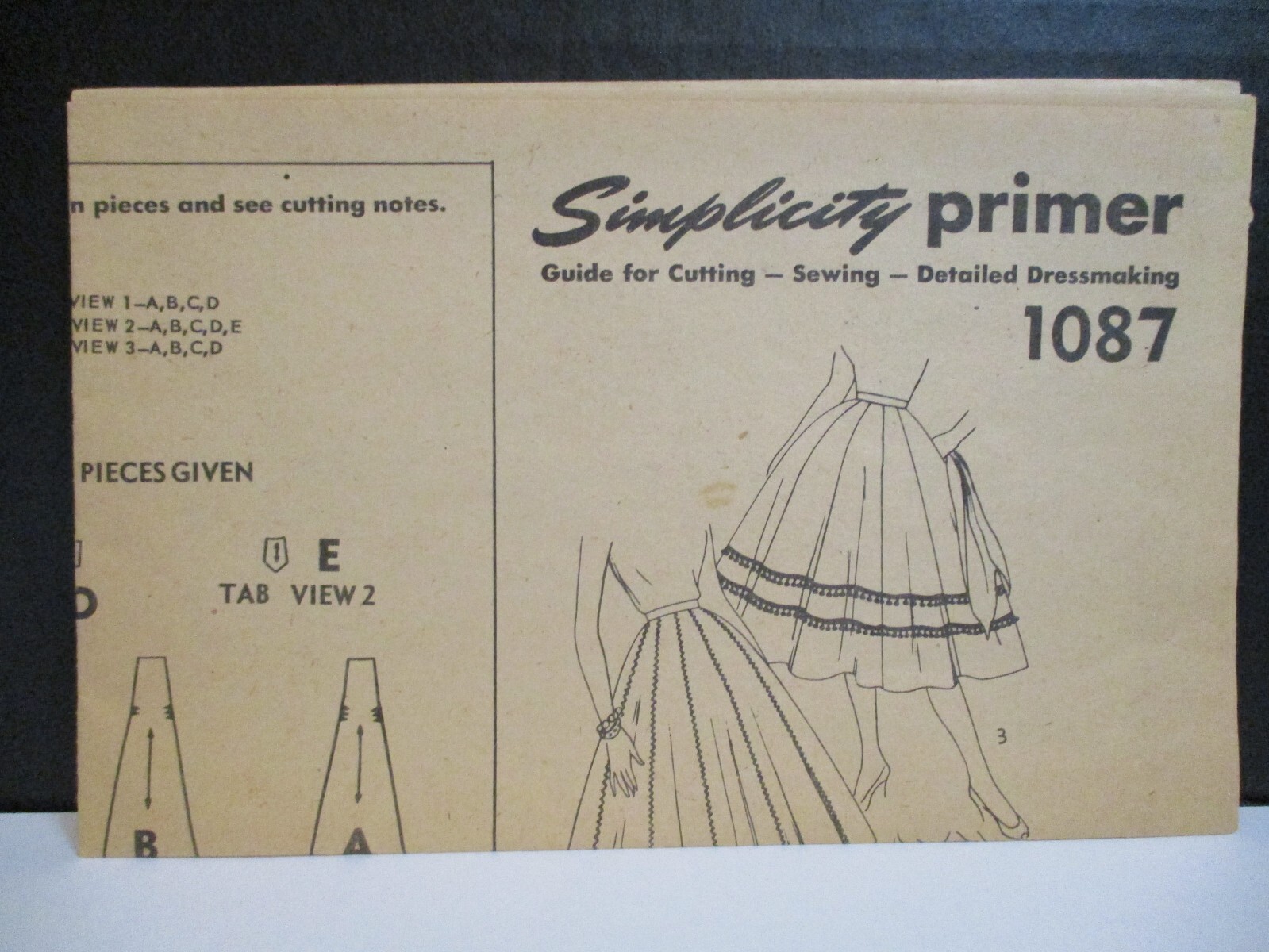 Simplicity Pattern 1087 Misses Flared Gore Skirt Size Waist 28" Hip 37 ...