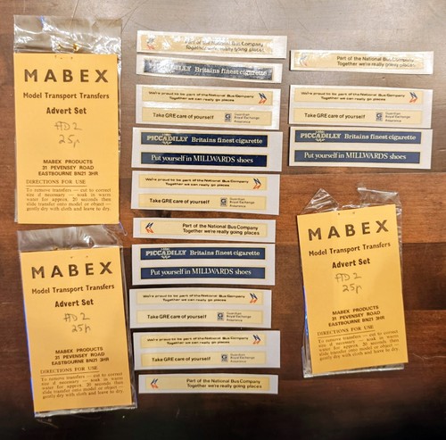 Mabex AD2 Job lot of assorted waterslide decals for model buses | eBay UK