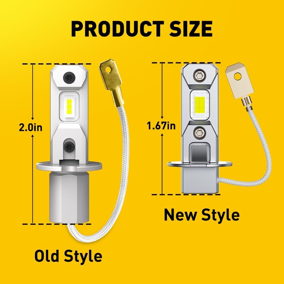 2pc H7 H1 AUXITO H4 LED Fog H3 Headlight Light DRL Bulbs Replace ...