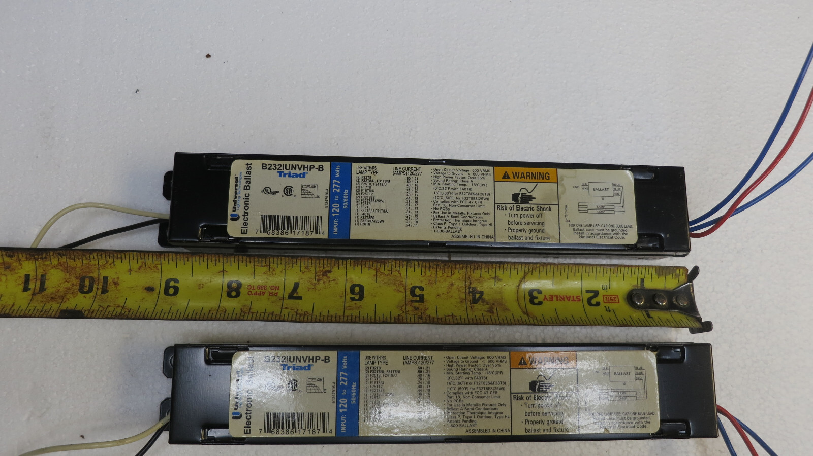 lot of 2) 120-277 volt 1 or 2 bulb T8 ballast flouresent electronic F16 ...