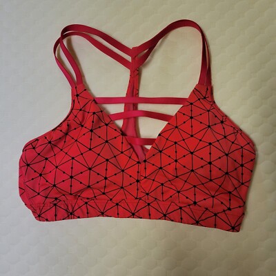 VICTORIAS SECRET STRAPPY FRONT LIGHTLY LINED RACERBACK SPORTS BRA SZ ...
