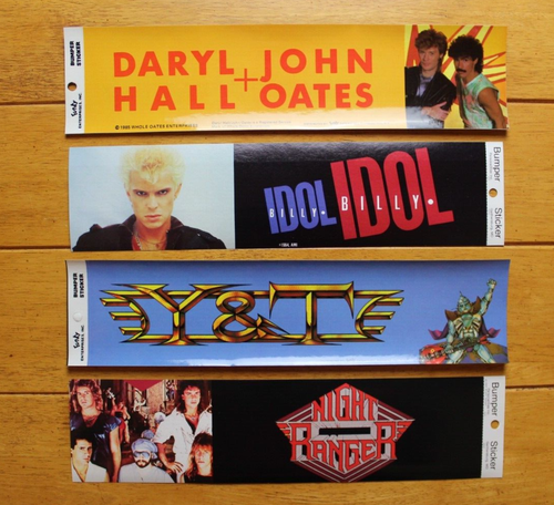 4 Vintage Rock & Roll Bumper Sticker Night Ranger + Hall & Oates ...