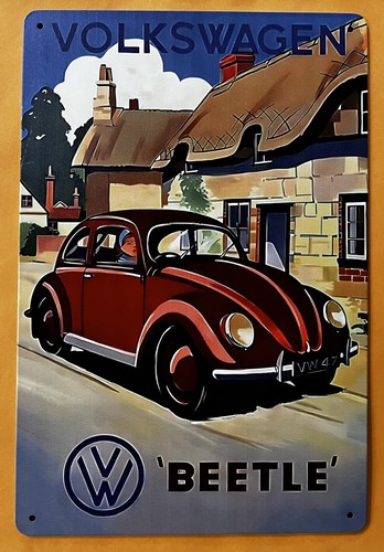 VW Volkswagen 1947 Type 11 Split Tin Sign (Type 1 Bug Beetle Oval Kombi ...