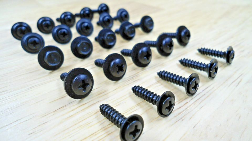 (55pcs) BLACK INTERIOR SCREWS! FITS FORD CAR/TRUCKS BRONCO MUSTANG ETC ...