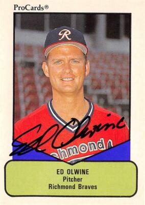 Ed Olwine autographed baseball card 1990 ProCards Minor League Rookie ...