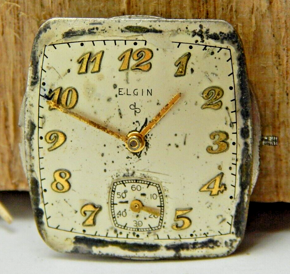 Vintage Elgin 554 17 jewel adjusted men's wrist watch movement with ...